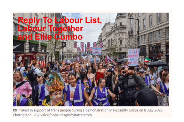 Reply To Labour List, Labour Together and Ellie Cumbo - TransLucent